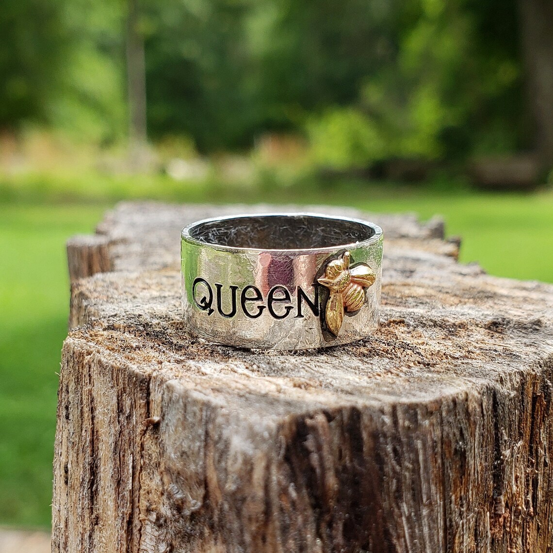 Queen Bee Ring, Sterling Silver Ring, Hand Stamped Ring, Anniversary ...