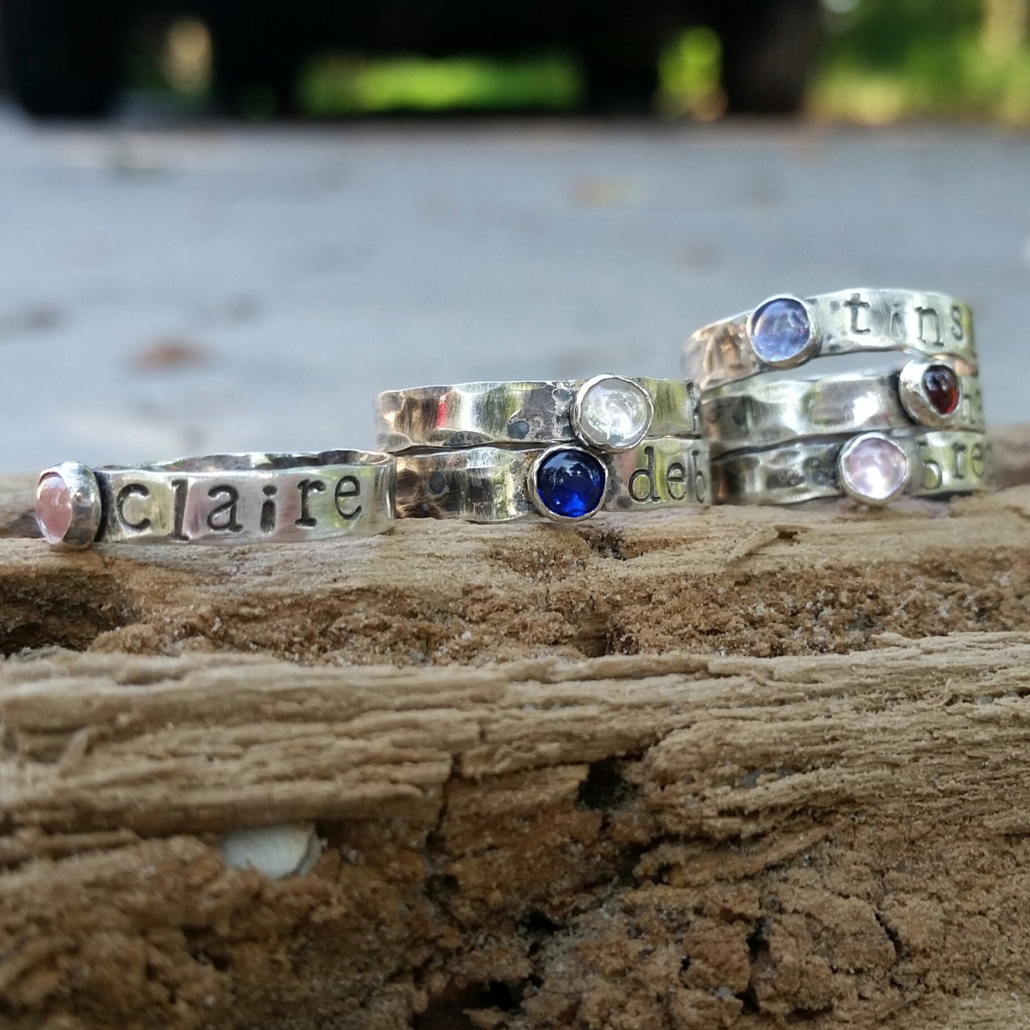 Personalized Birthstone Ring Sterling Silver Ring Birthday - Etsy