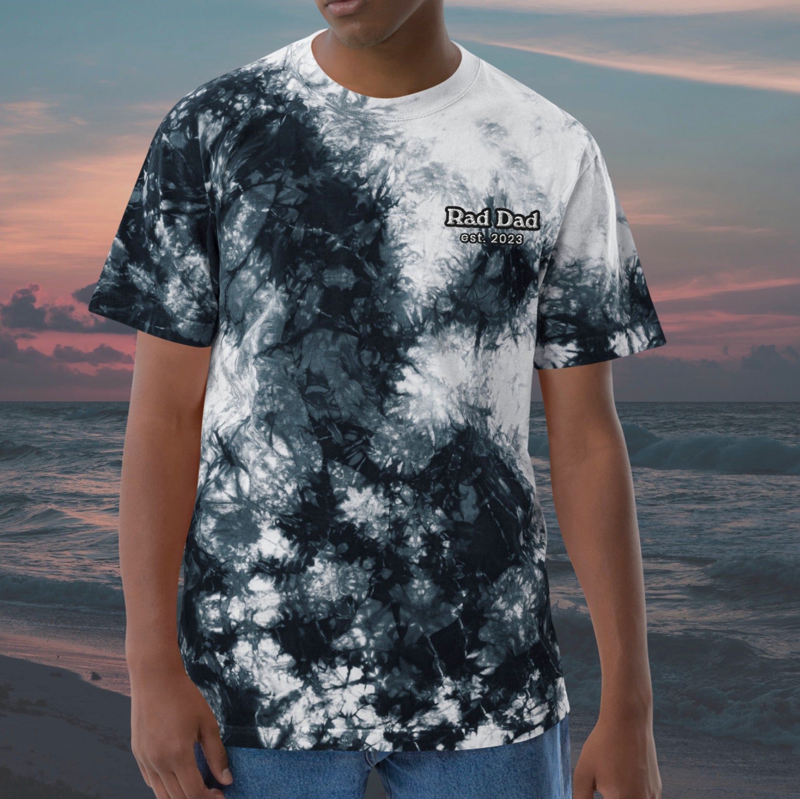 Tie Dye Tshirt Men Cool Dad T Shirt Embroidered Tie Dye Shirt Custom ...