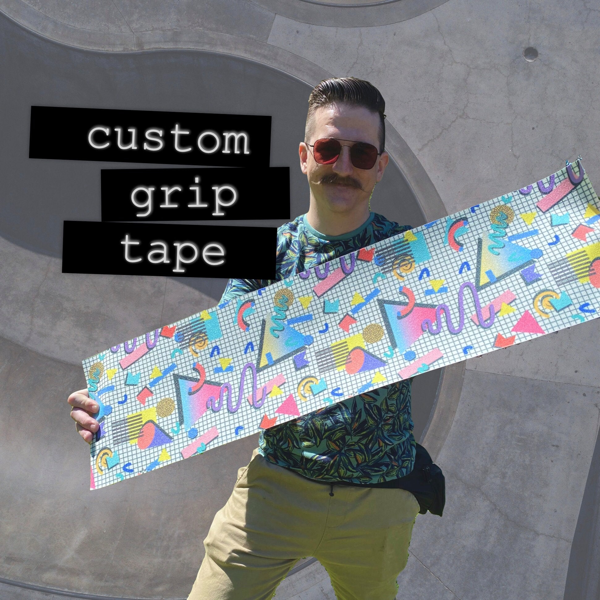 Custom Skateboard Grip Tape Scooter Griptape Board 90s Style Colorful ...