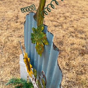 Blue Pumpkin W/welcome Sign Garden Stake 36 Tall Glittery Autumn Fall ...