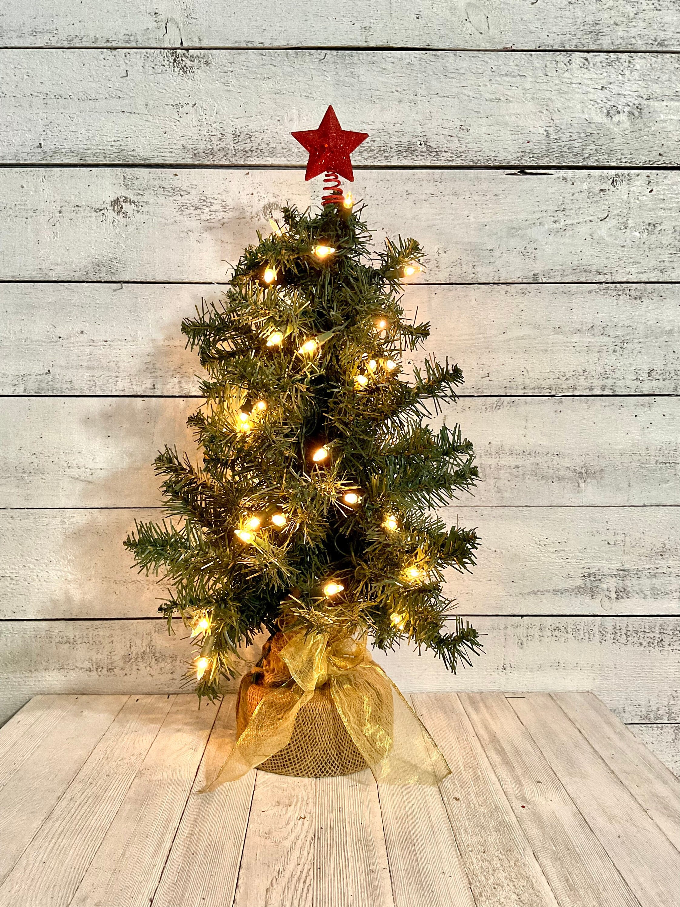 Mini Glittered Ruby Red Star Tree Topper 2.75