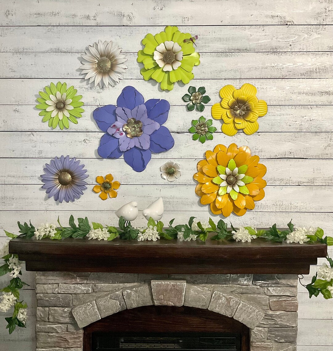 SUMMER BREEZE Set of 11 Colorful Scatter Flowers/lime Yellow Purple ...