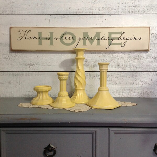 Yellow Candle Holder - Etsy