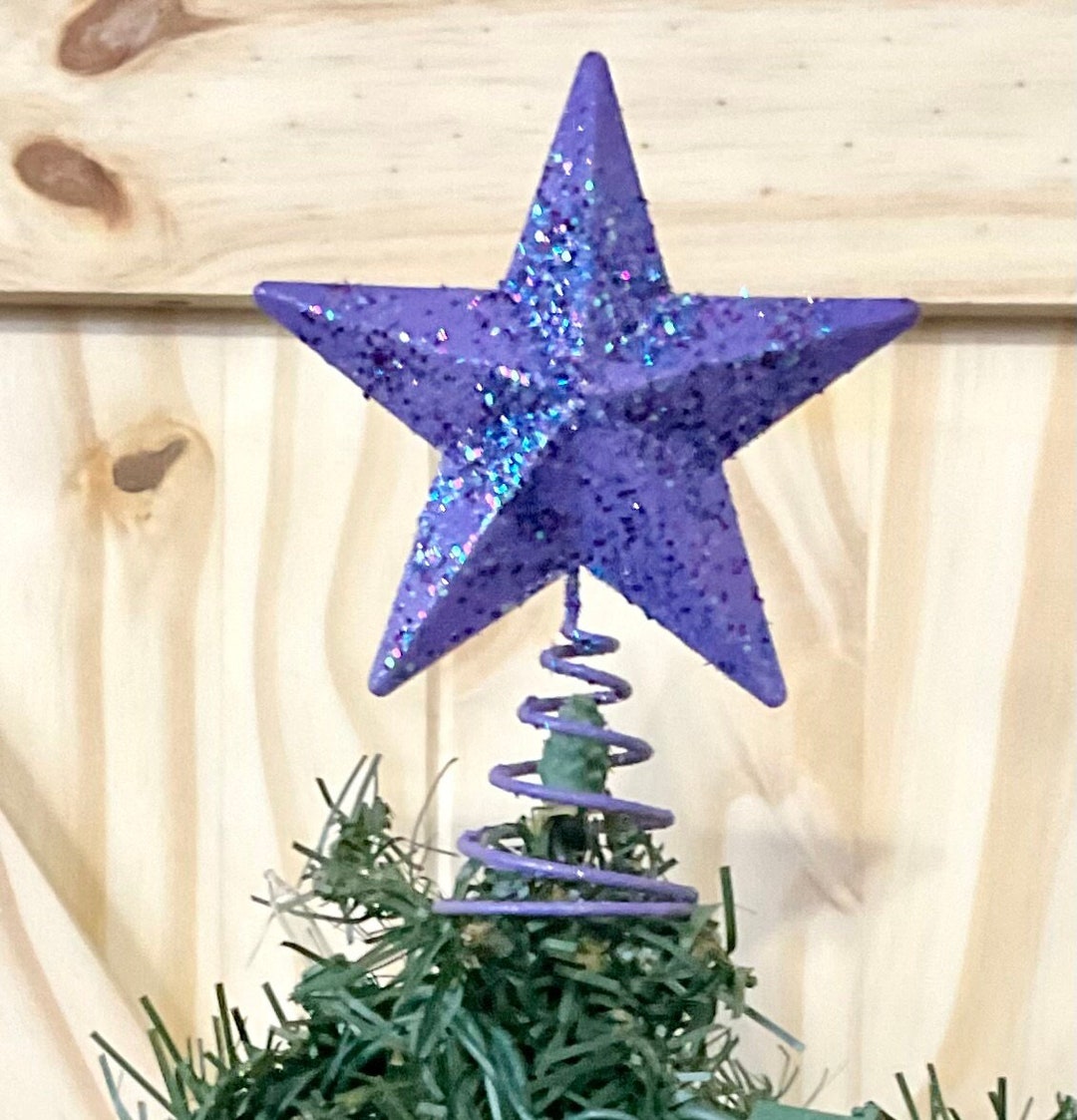 Small Sparkly Purple Star Tree Topper 4” Wide / Table Top Tree / Small ...