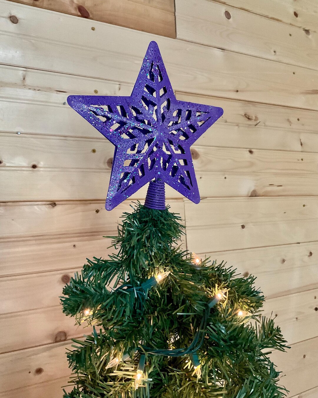 Glittery Purple Filigree Star Christmas Tree Topper - 8 Inch - Etsy