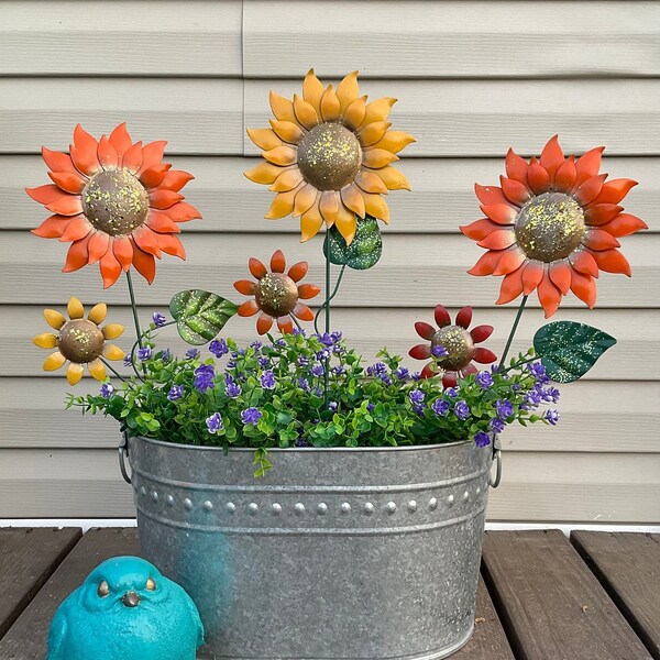 Metal Sunflower Yard Art - Etsy