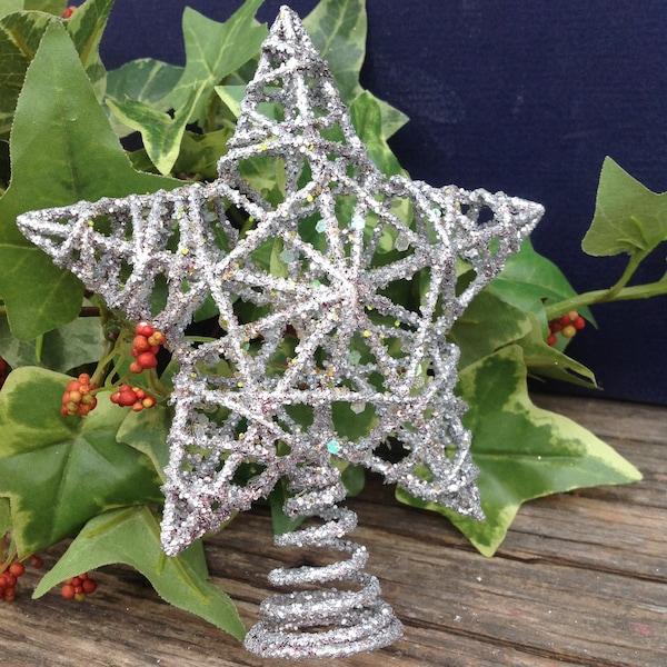 Miniature Christmas Tree Topper Silver Star - Etsy