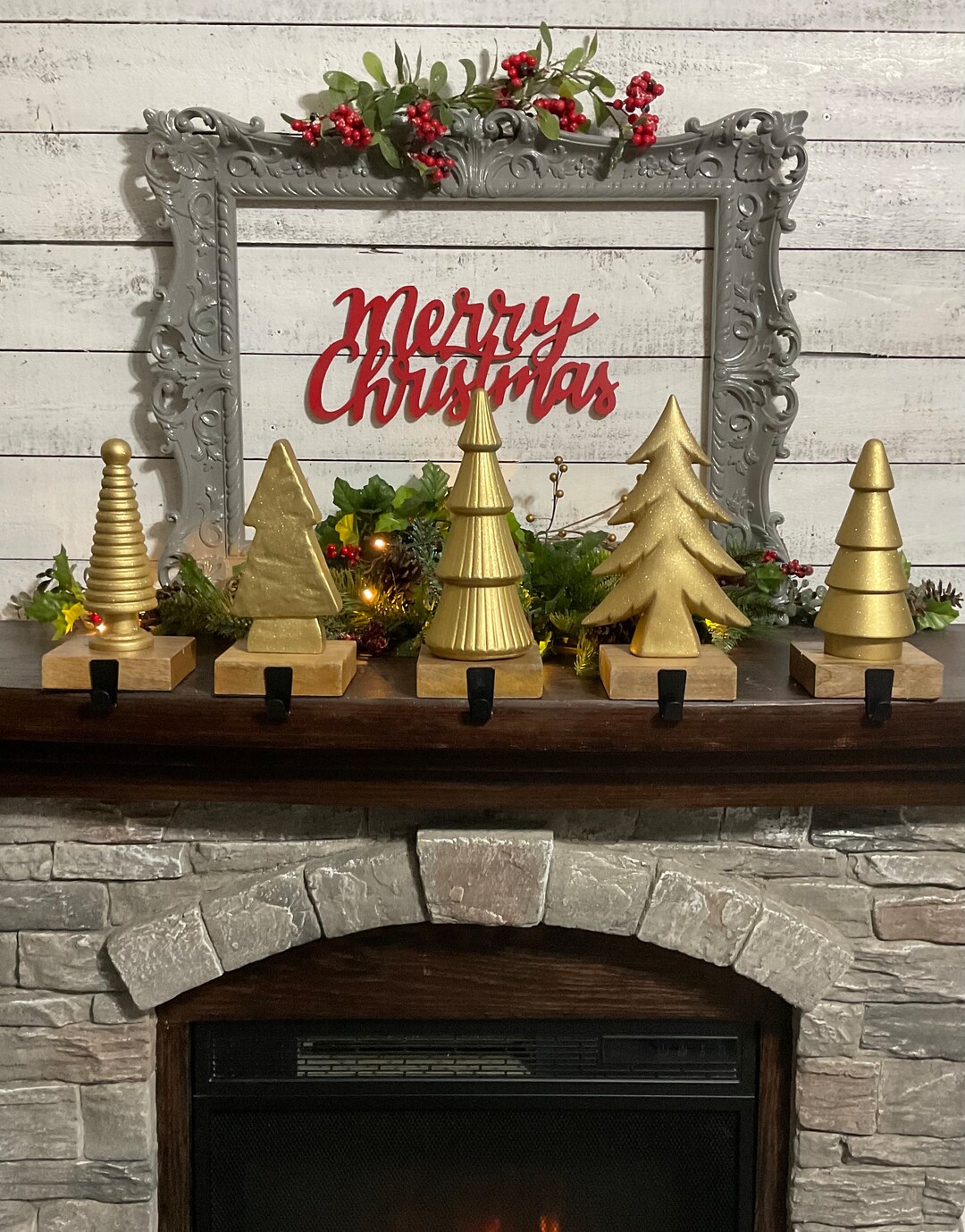 5 Full Tree Stocking Hangers Large Unique Heavy Eclectic Set - Etsy