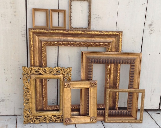 8 Deep Gold Wall Gallery Frames Set of 8 Open Frames - Etsy