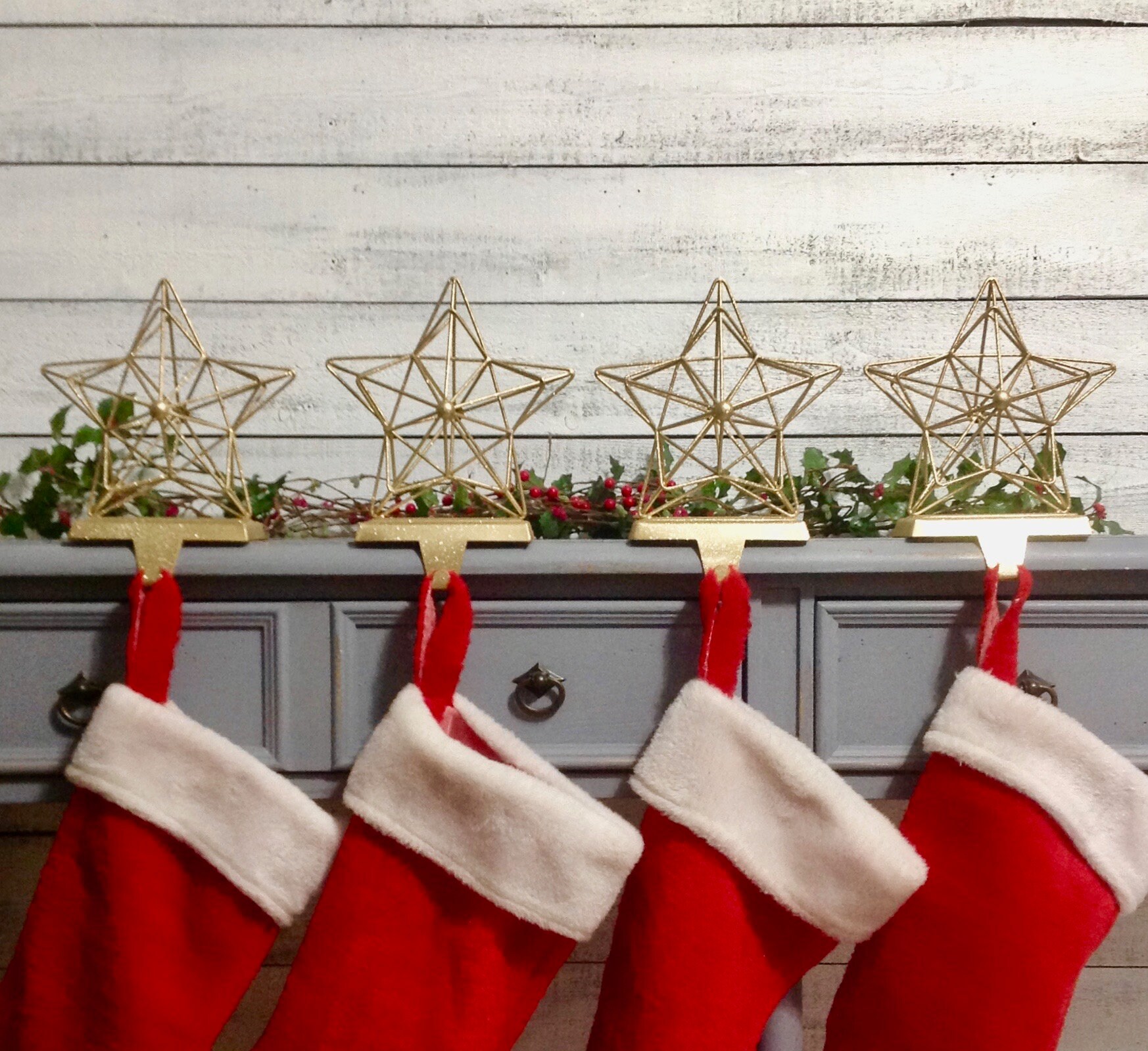 Large 3D Open Star Stocking Hanger Glistening Gold / Large - Etsy