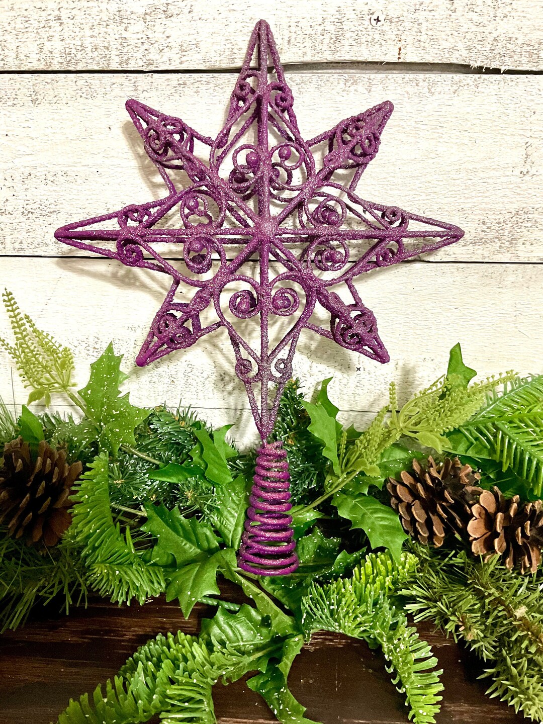 Heavy Purple Scrolled Star Tree Topper Dimensional 14 - Etsy