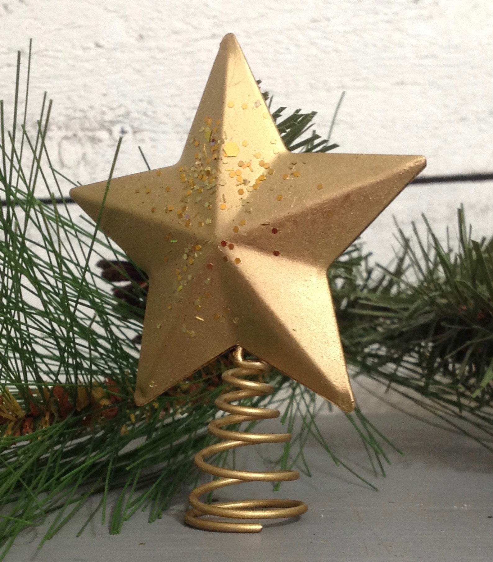 Gold Mini Glittered Star Tree Topper 3.5" Tall” Metal Star, Little ...