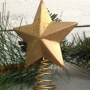 Gold Mini Glittered Star Tree Topper 3.5" Tall” Metal Star, Little ...