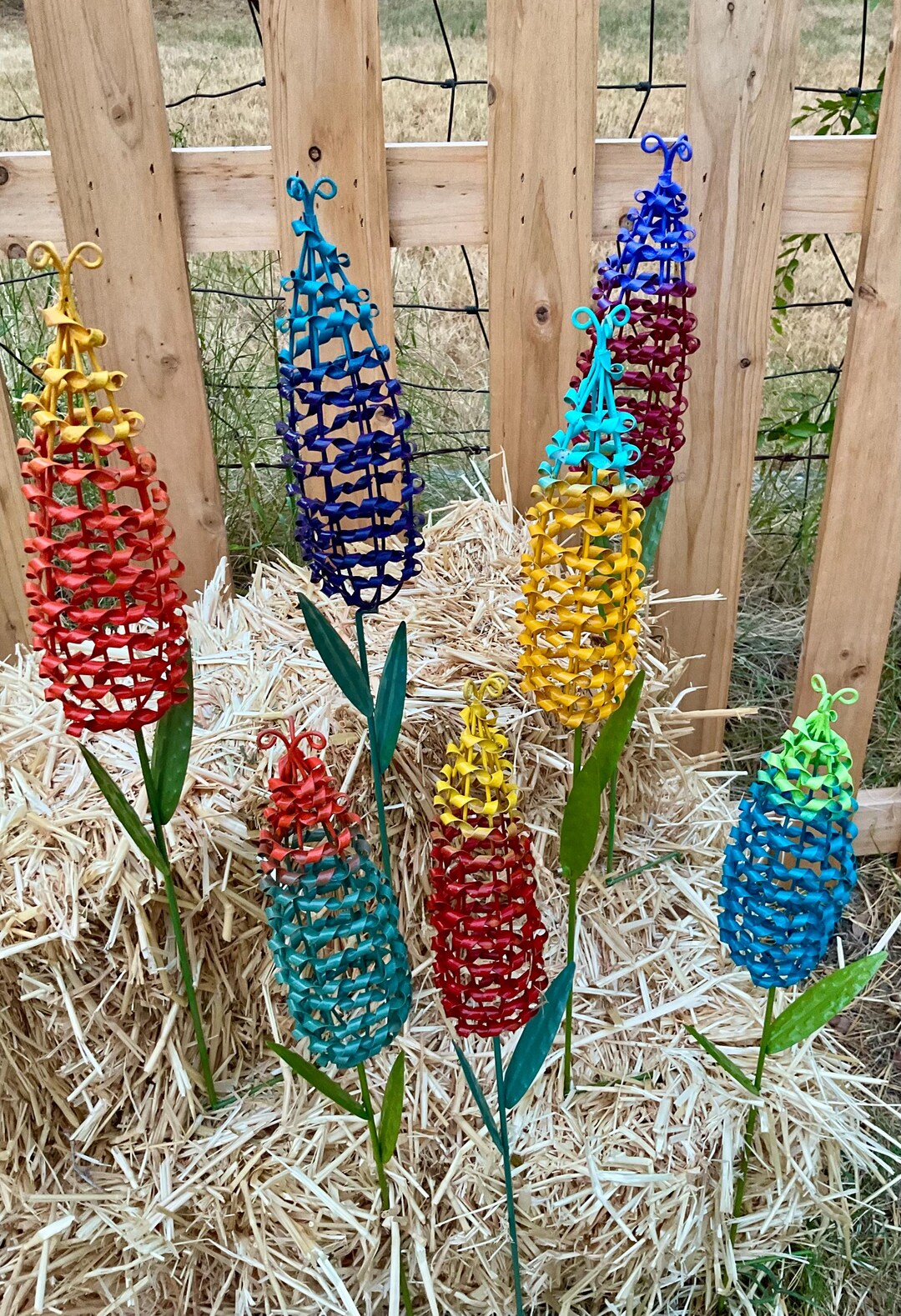 Metal Corn Stalk Garden Stake: Variegated Fall Decor, Hand-painted - Etsy