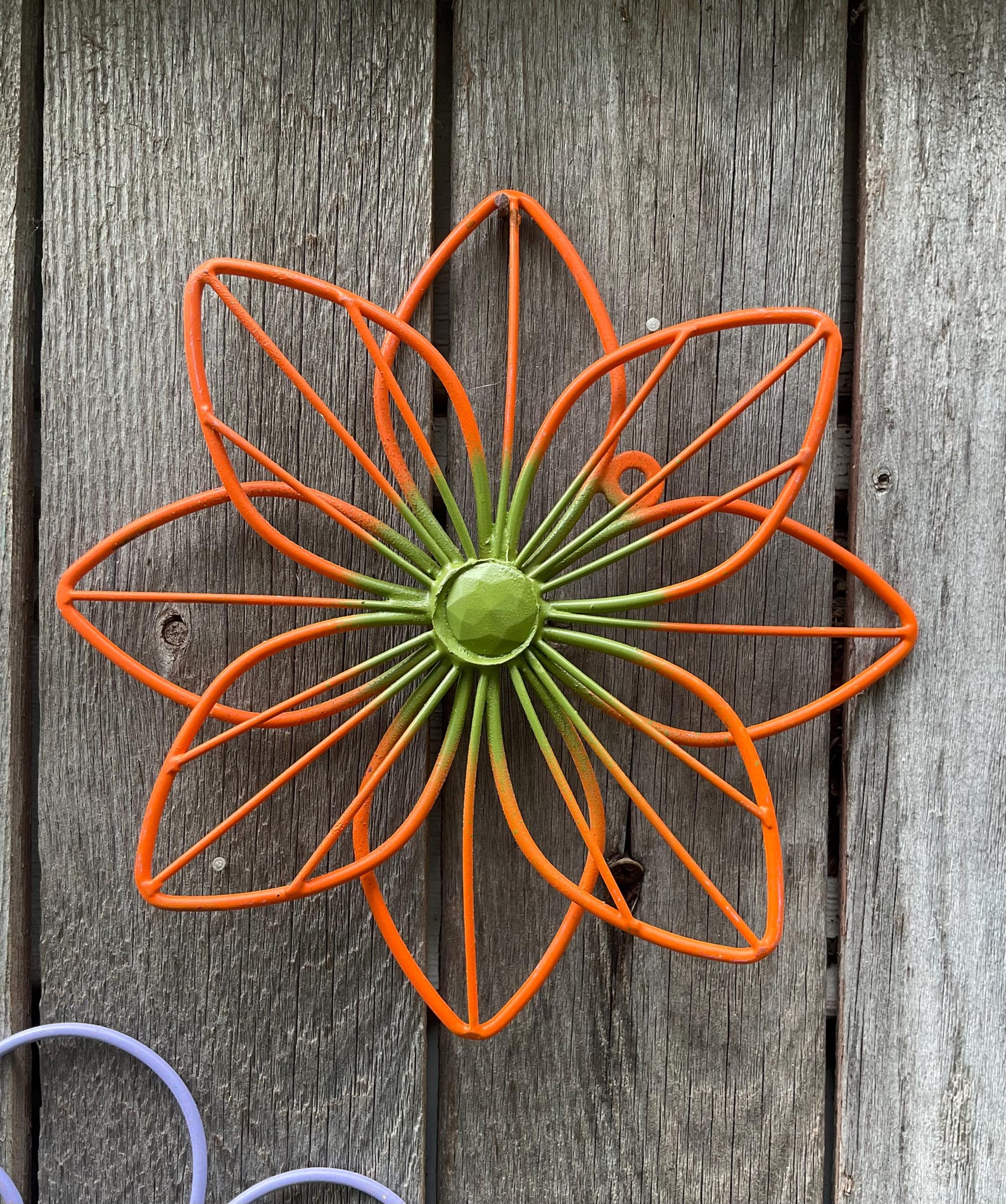 Hand-painted Iron Flower Set: Colorful Metal Garden Wall Decor - Etsy