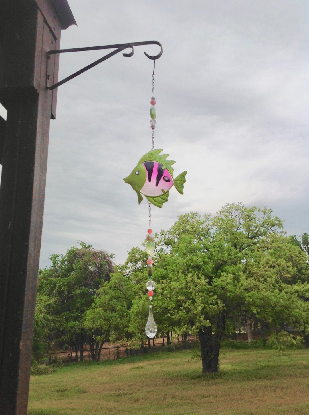 27" Sunfish Sun Catcher Dangler Lime Green - Patio Porch Hanging Decor ...