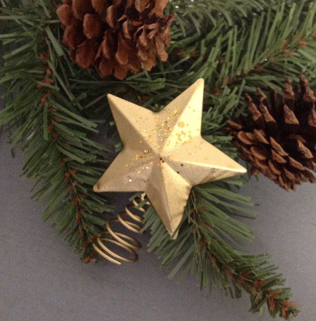 Gold Mini Glittered Star Tree Topper 3.5" Tall” Metal Star, Little ...