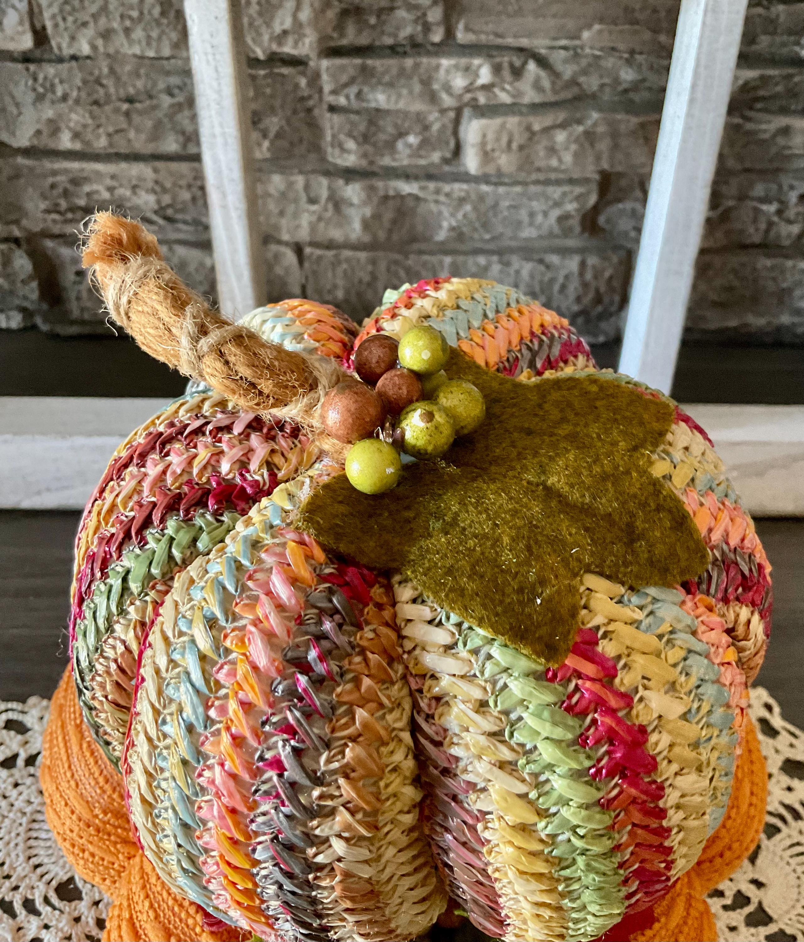 Double Stacked Fabric Pumpkin Table Top Fall Decor/thanksgiving Autumn ...