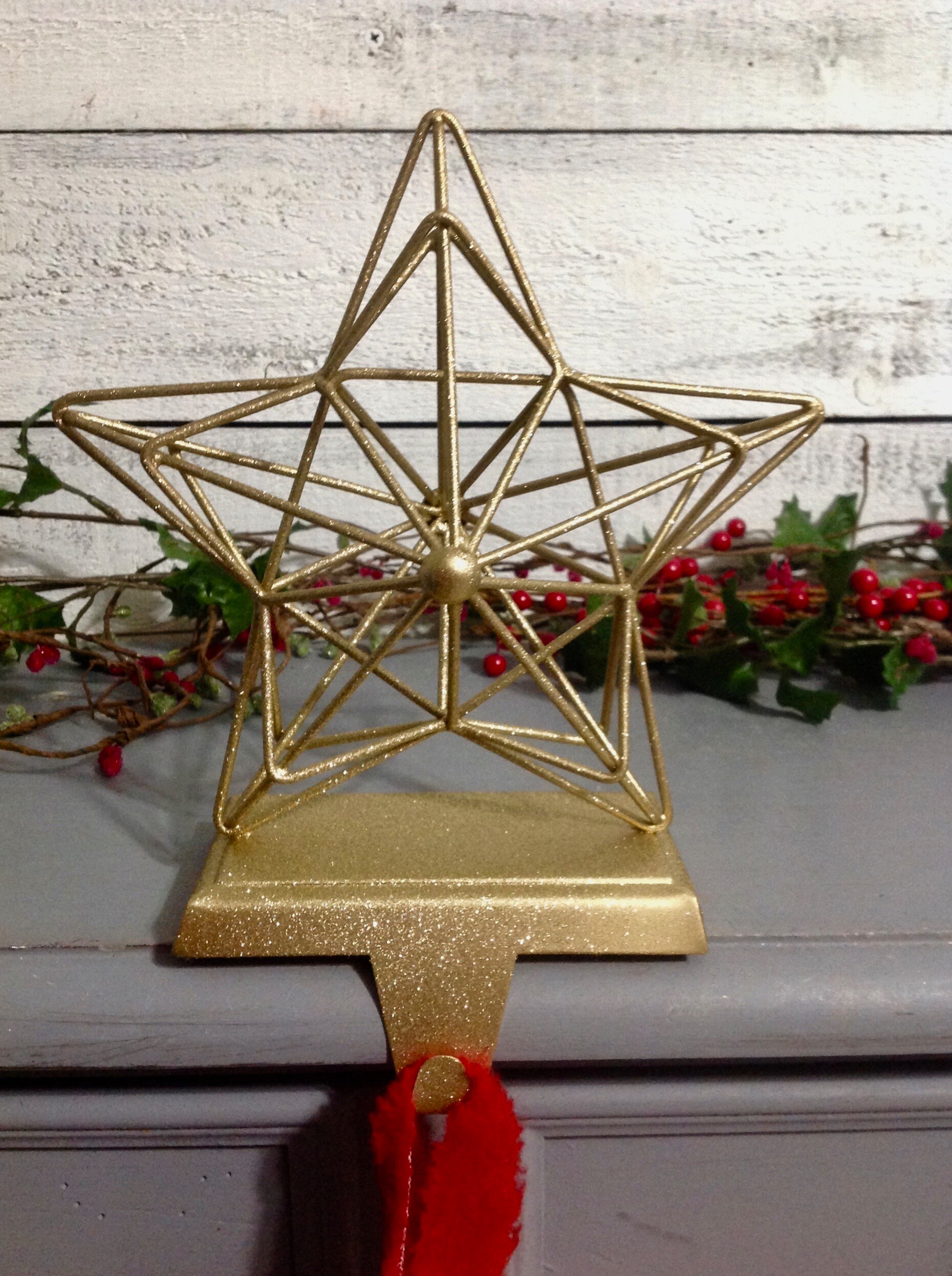 Large 3D Open Star Stocking Hanger Glistening Gold / Large - Etsy