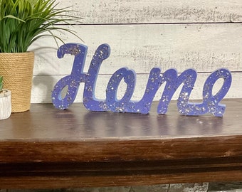 Glittery Red EAT Word Runner * Freestanding Chunky Wood Shelf Sitter ...