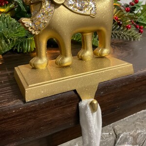 Glittery Gold DOG Stocking Holder, Fur Baby Christmas Stocking Hanger ...