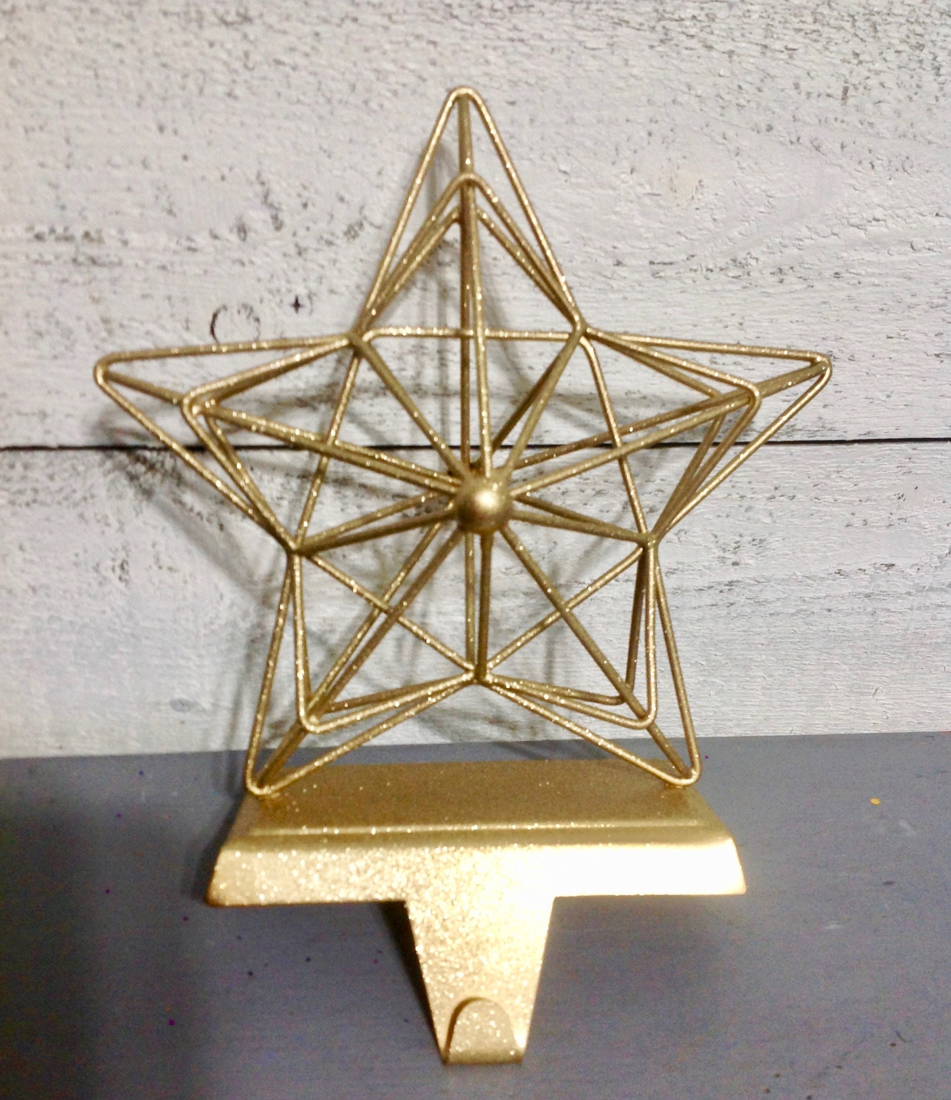 Large 3D Open Star Stocking Hanger Glistening Gold / Large - Etsy