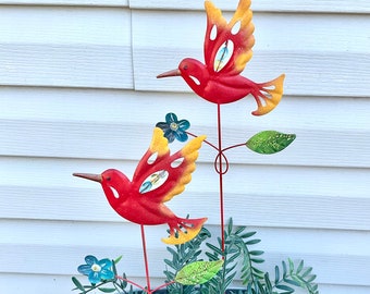 Set of 3 Flower Pot Stakes/farm Truck Tractor Beetle 24 Tall/welcome ...