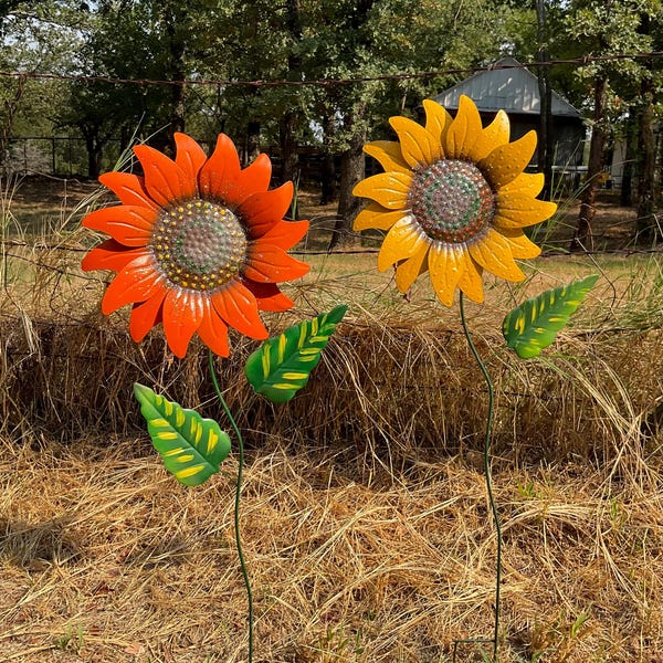 Metal Sunflower Yard Art - Etsy