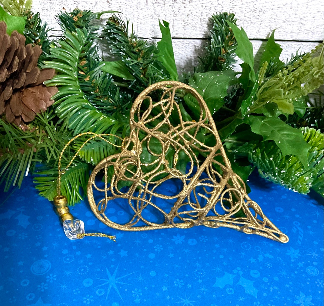 Ornate Gold Wire Heart, Valentine's Day, Package Decor, Tree Ornament ...