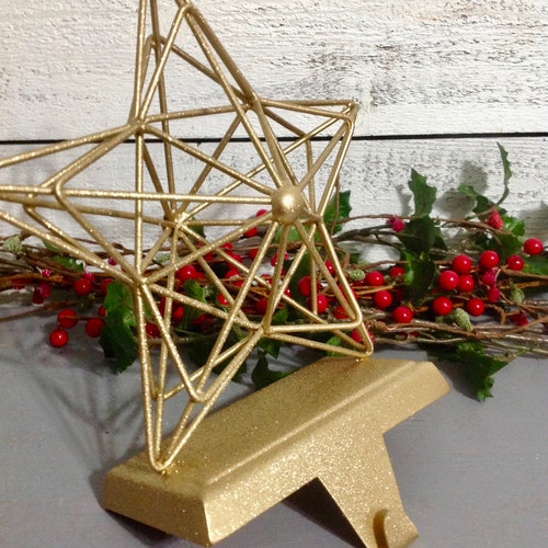 Large 3D Open Star Stocking Hanger Glistening Gold / Large - Etsy