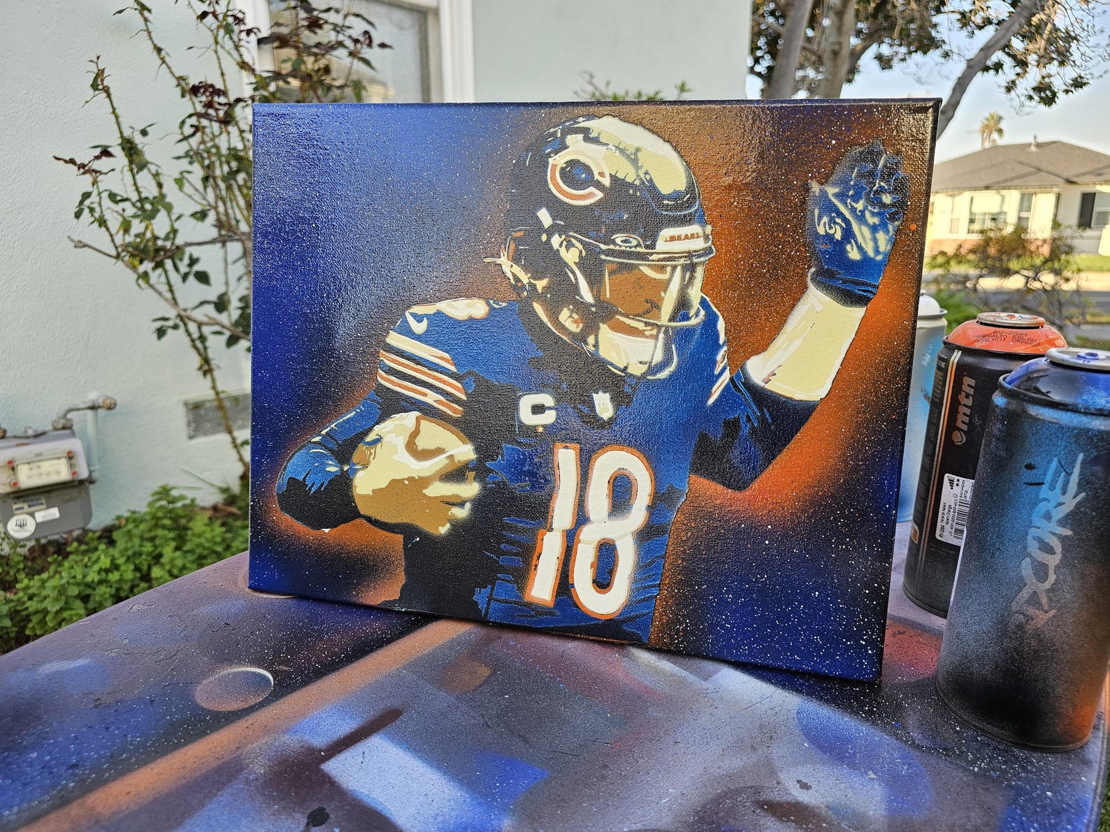 Caleb Williams Bears Spray Paint Stencil Art - Etsy
