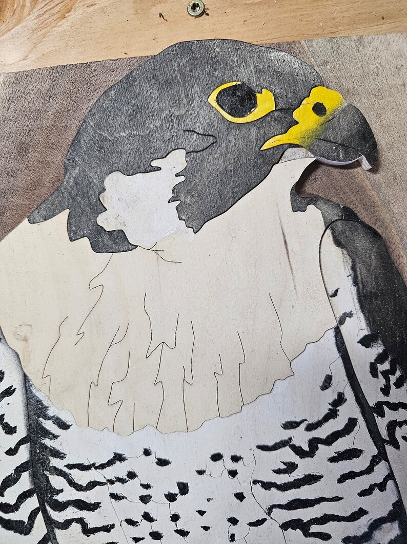 Peregrine Falcon Wood Cutout - Scroll Saw Artwork - Etsy