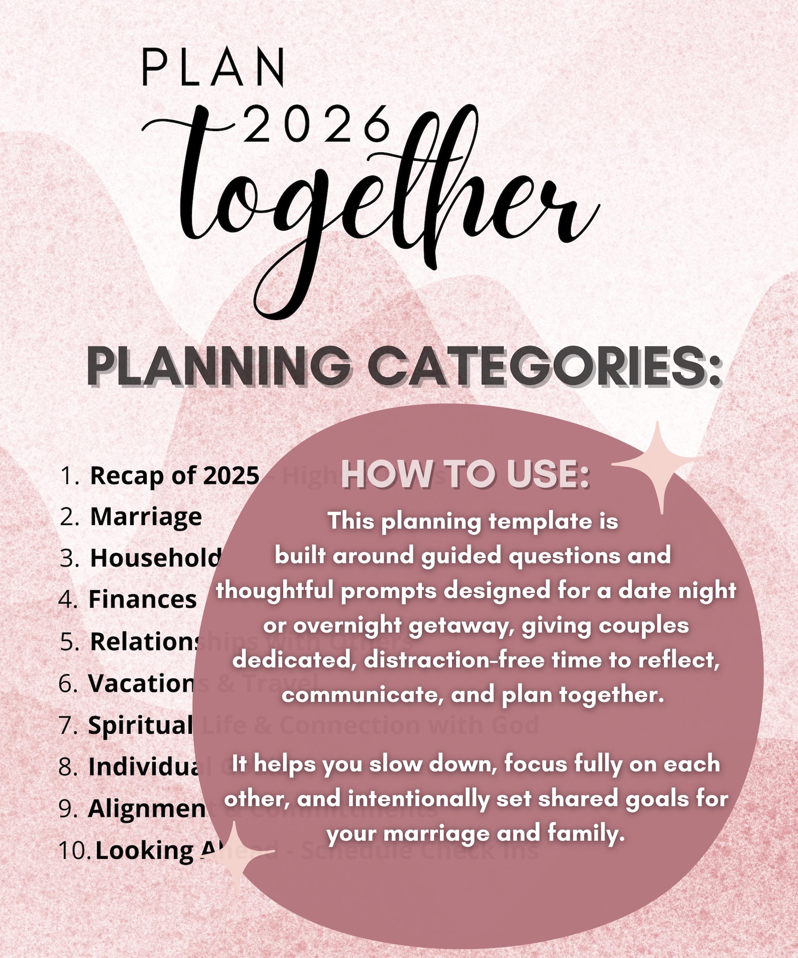 2026 Family & Marriage Planning Template for Couples | Printable ...