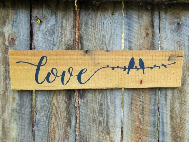 Love Sign Love Bird Sign Rustic Home Decor Rustic Nursery | Etsy