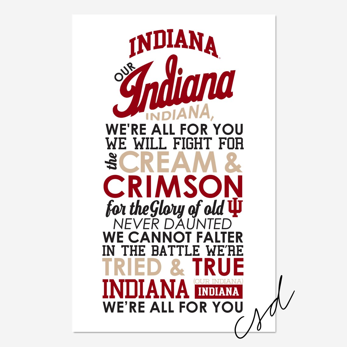 Indiana University Fight Song - Etsy