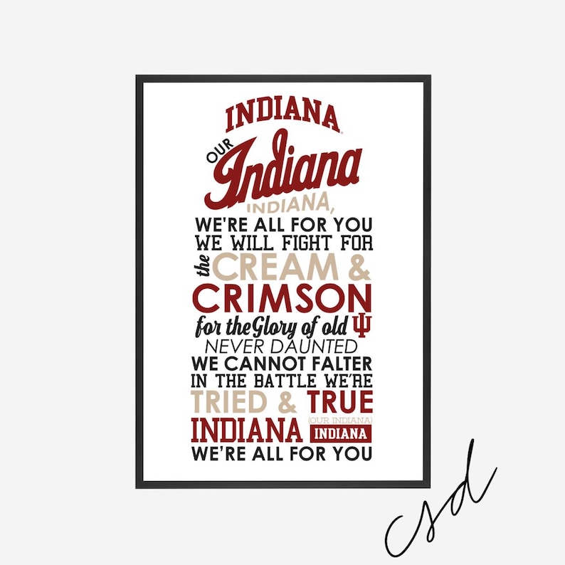 Indiana University Fight Song - Etsy