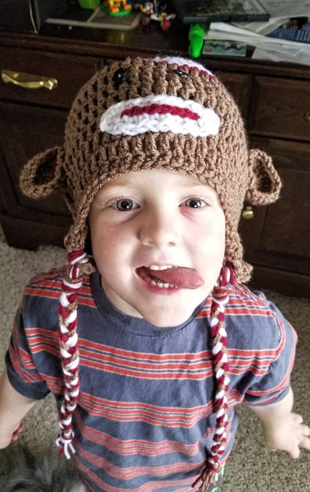 Sock Monkey Hat/sock Monkey/monkey Photo Prop/sock Monkey Prop/takehome ...