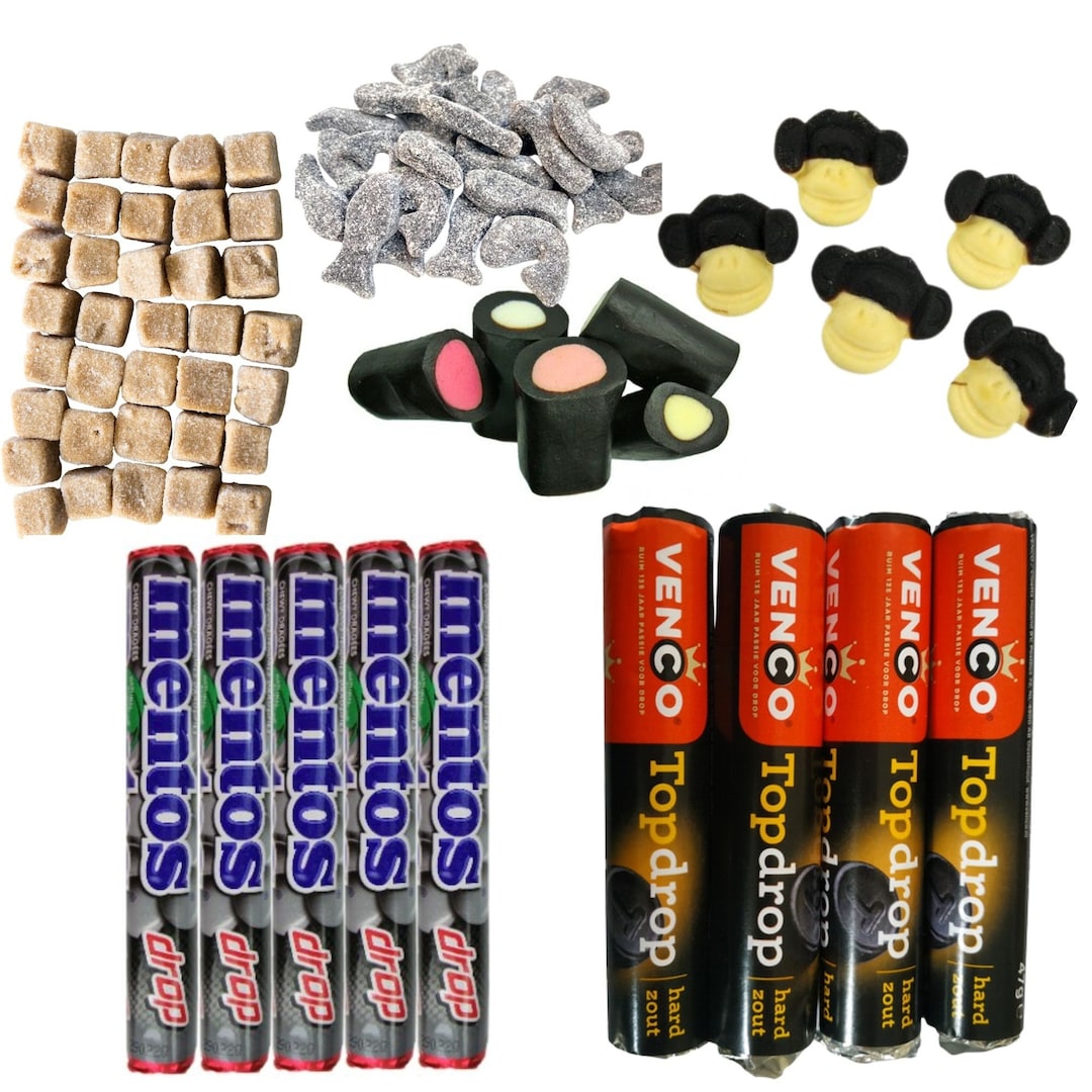 Dutch Black Licorice Variety Pack Bundle - Mentos and Venco Candies ...