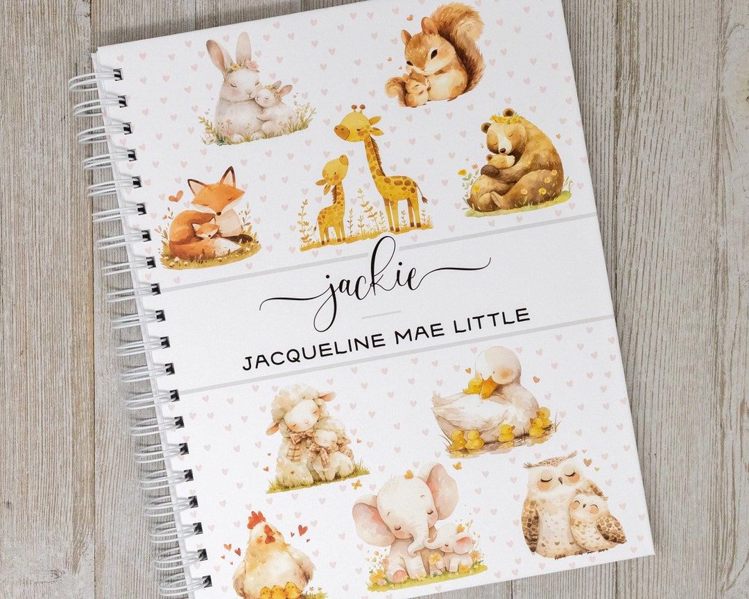 Baby Memory Book Hardcover Personalized First Year Baby Journal Baby ...