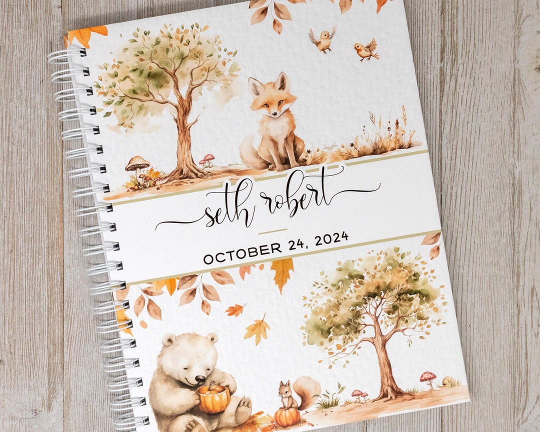 Woodland Baby Book - Hardcover First Year Baby Journal - Personalized ...