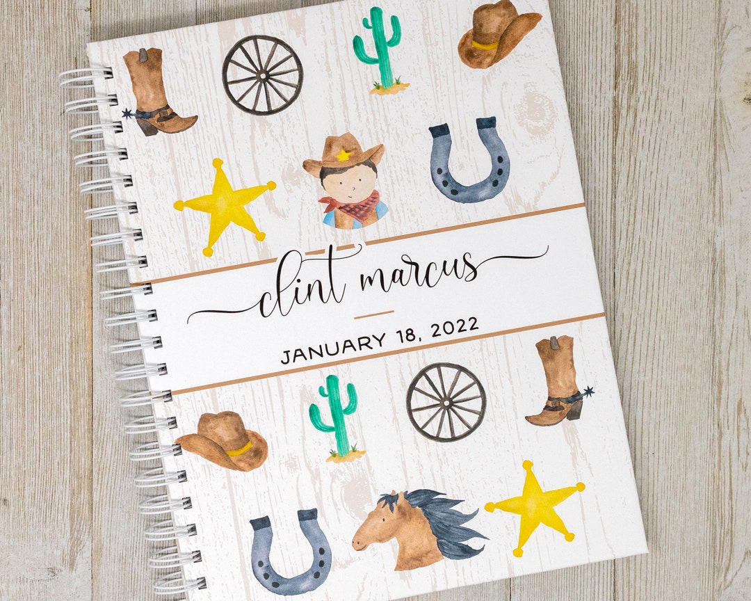 First Year Baby Book - Hardcover Cowboy Baby Journal - Baby Memory Book ...