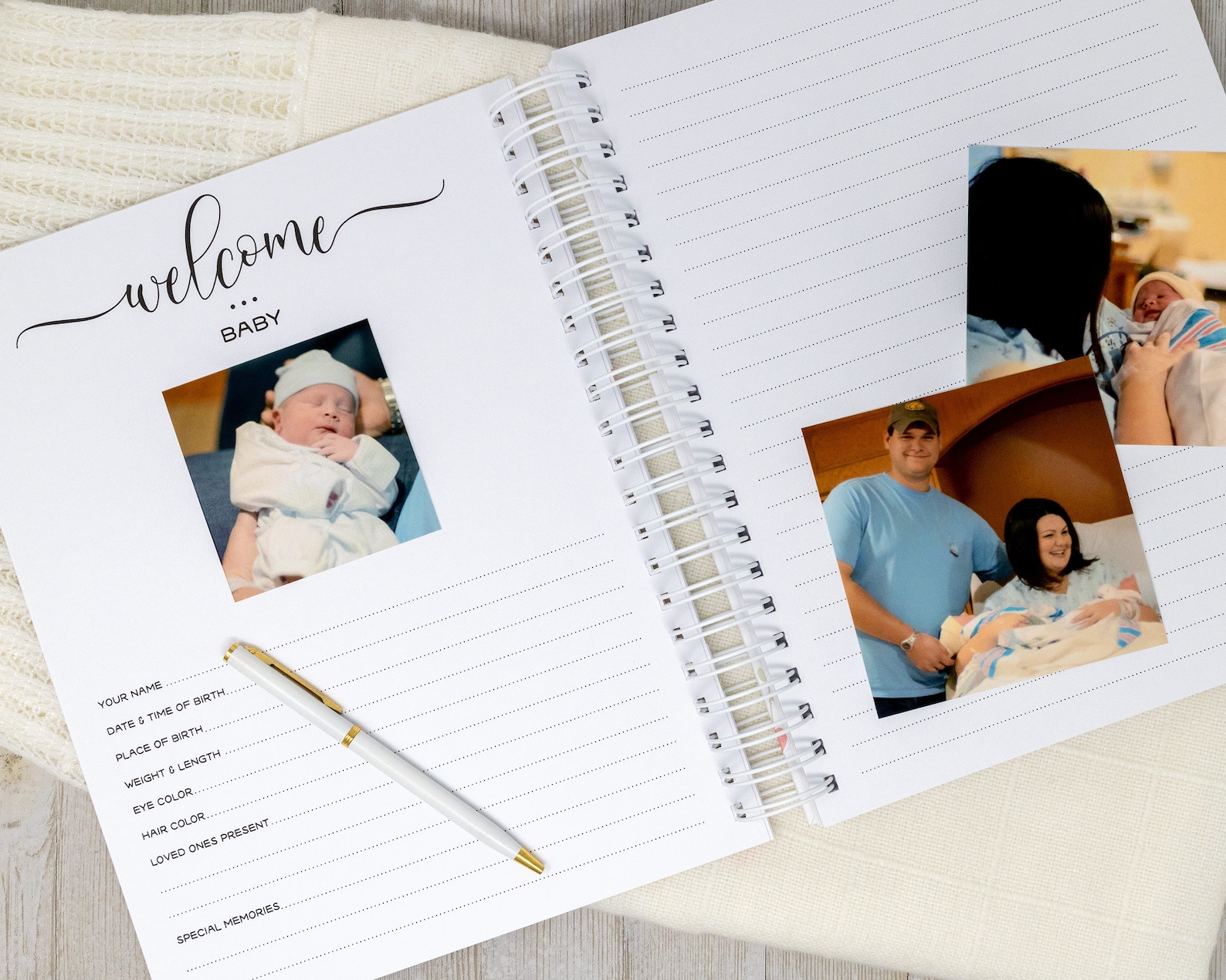 Personalized Twin Baby Book - Hardcover Baby Memory Book for Twin Boys ...
