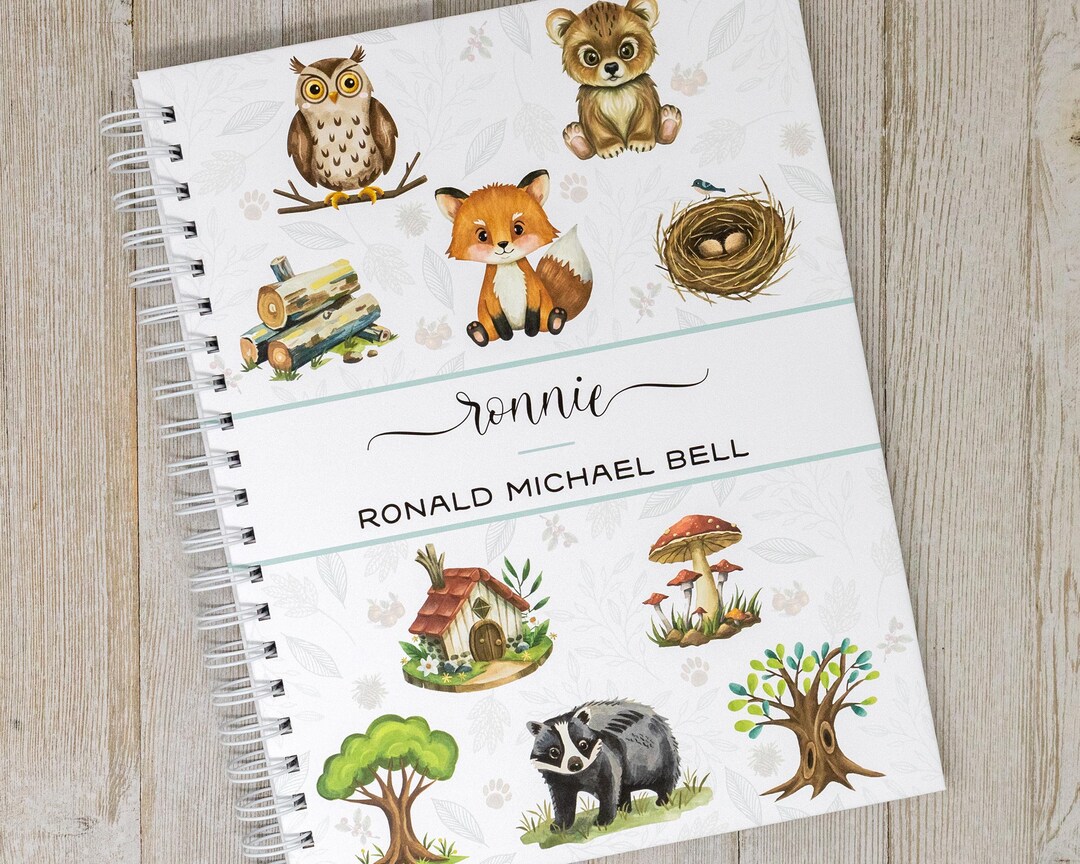Woodland Baby Book Hardcover First Year Baby Journal Personalized Baby ...