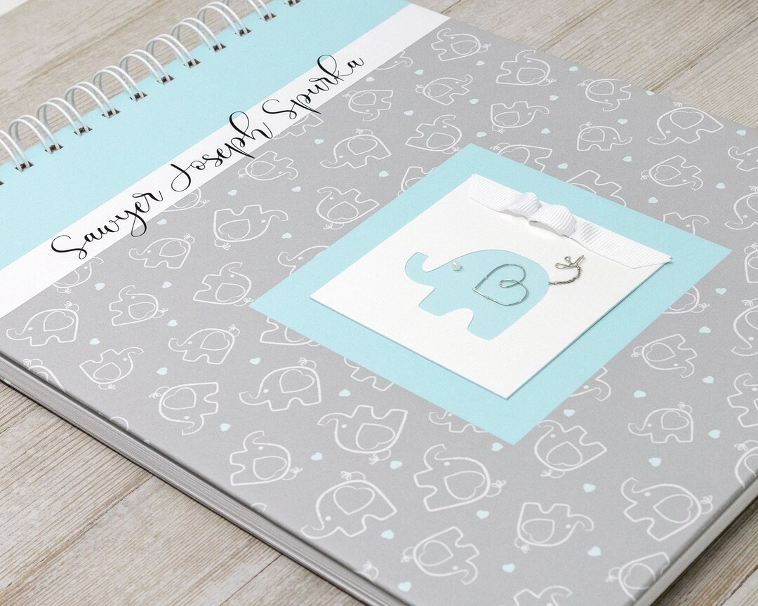 Baby Memory Book (5 Center Designs) - Hardcover Personalized First Year ...