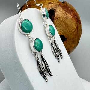 Phoenix Rising Turquoisedrop Earringsfing/sterling Silverclassy Arizona ...