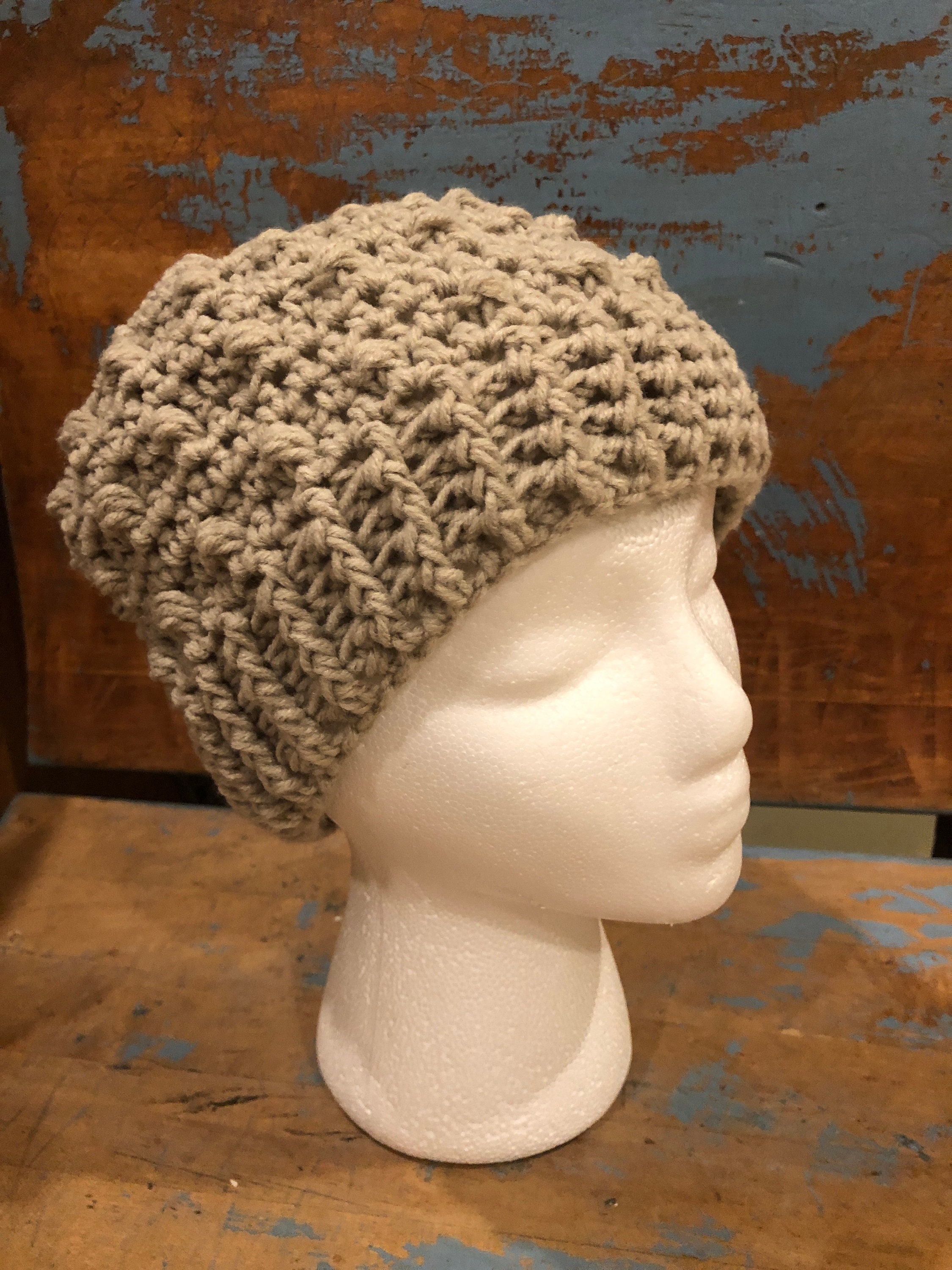 Gray Crcocheted Pop Corn Stich Pony Tail Hat Messy Bun Hat - Etsy
