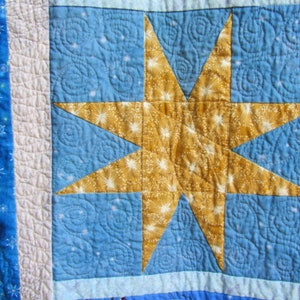 Blue Christmas Quilt, Winter Scenes, Throw - Etsy