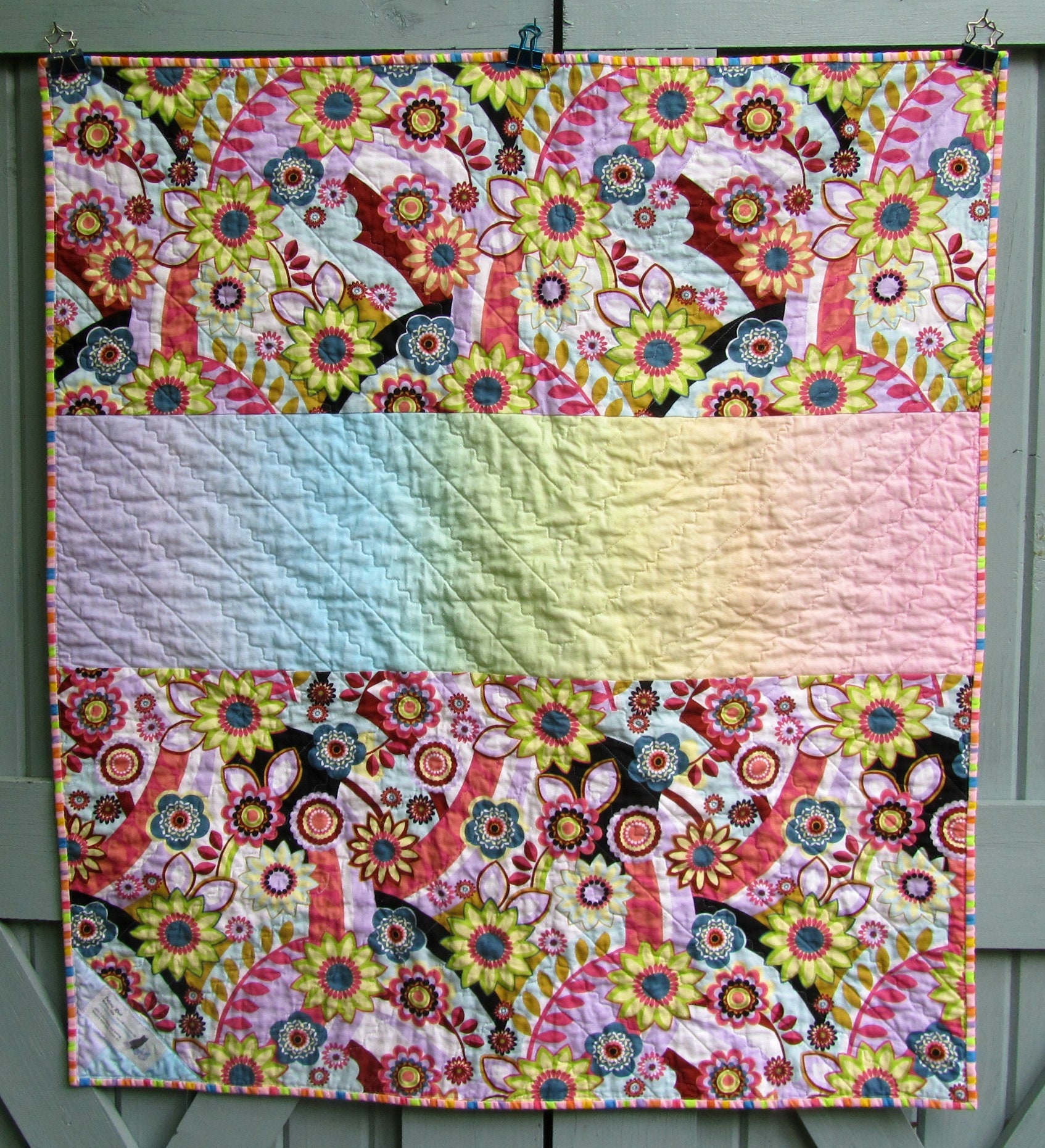 Boho Rainbow Baby Quilt - Etsy