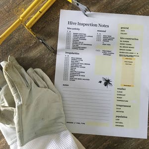 Honeybee Hive Health Record // Beehive Inspection Notes for Beekeepers ...